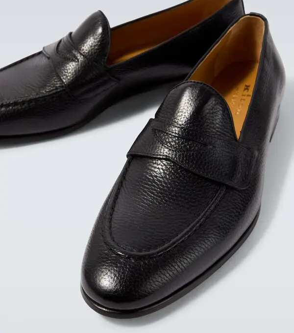 Kiton Leather Penny Loafers