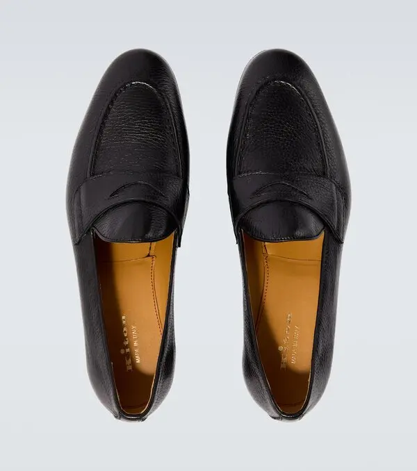 Kiton Leather Penny Loafers