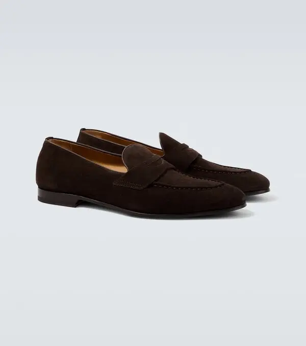 Kiton Suede Penny Loafers