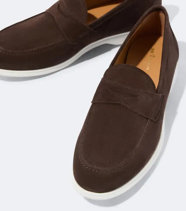 Kiton Suede Penny Loafers