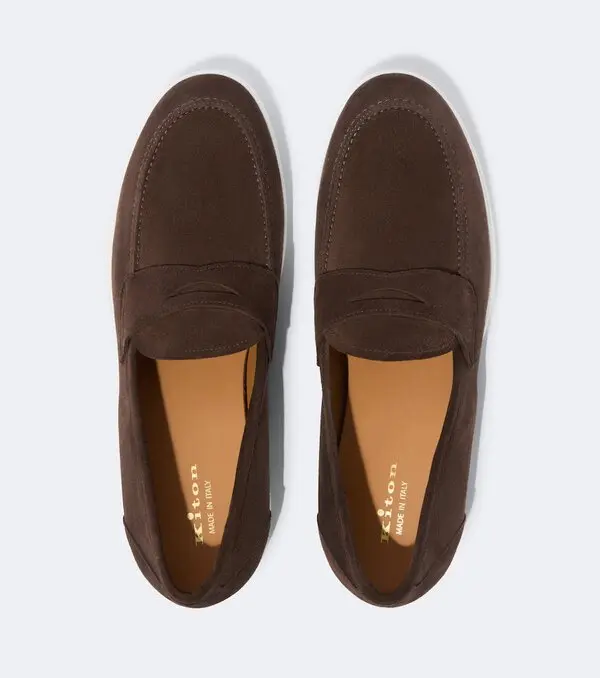 Kiton Suede Penny Loafers