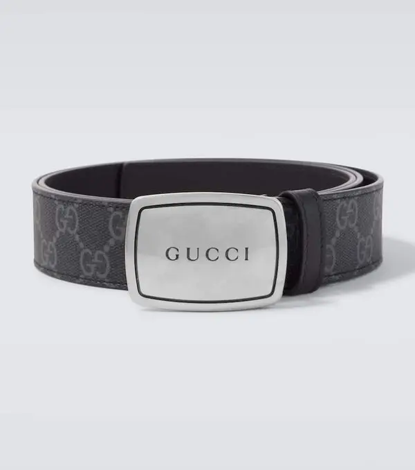 Gucci Gg Supreme Canvas Belt - Black