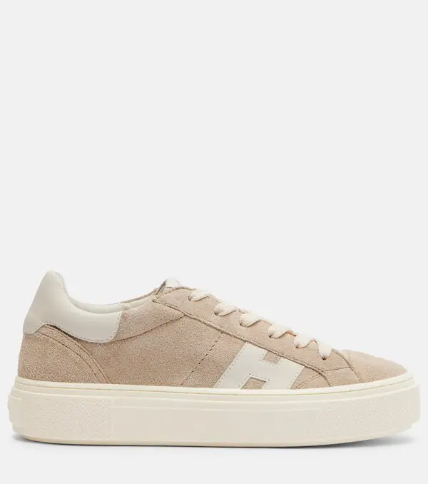 Hogan H705 Suede Platform Sneakers - Beige