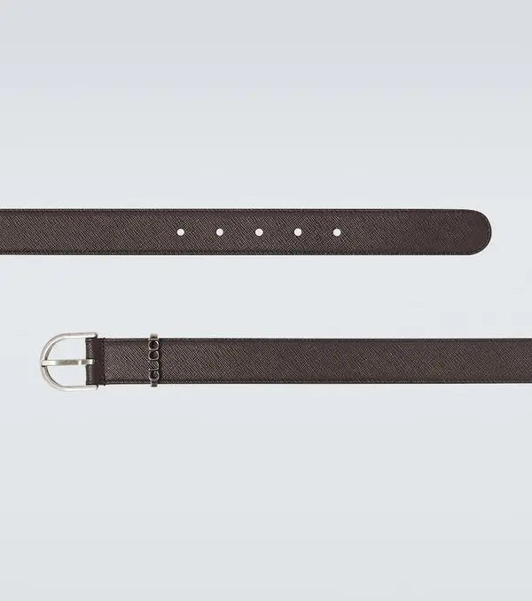 Gucci Script Leather Belt - Brown