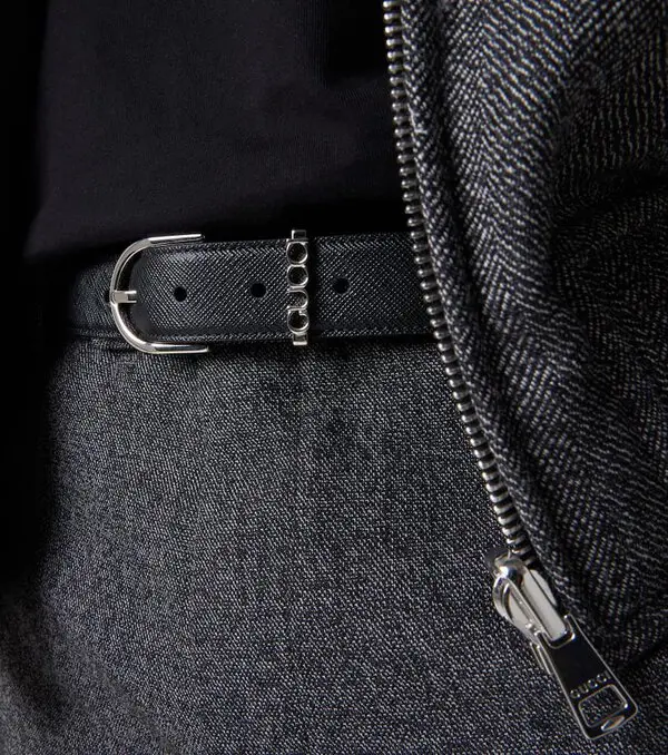 Gucci Script Leather Belt - Black