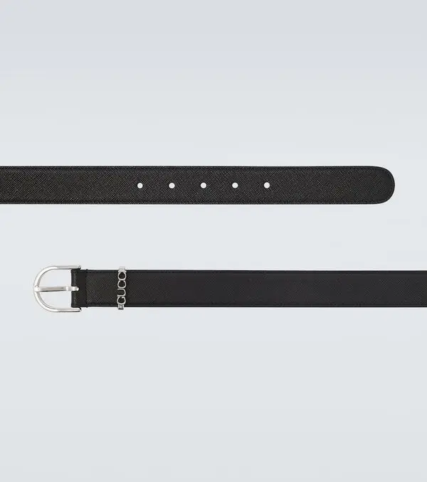Gucci Script Leather Belt - Black