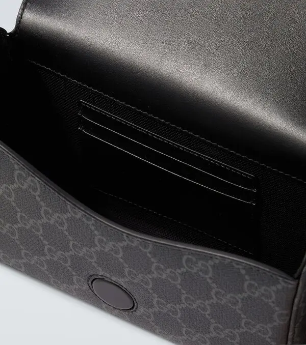 Gucci Gg Supreme Leather-trimmed Canvas Crossbody Bag