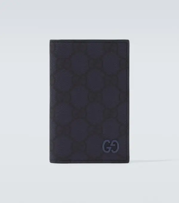 Gucci Gg Monogram Card Holder - Blue