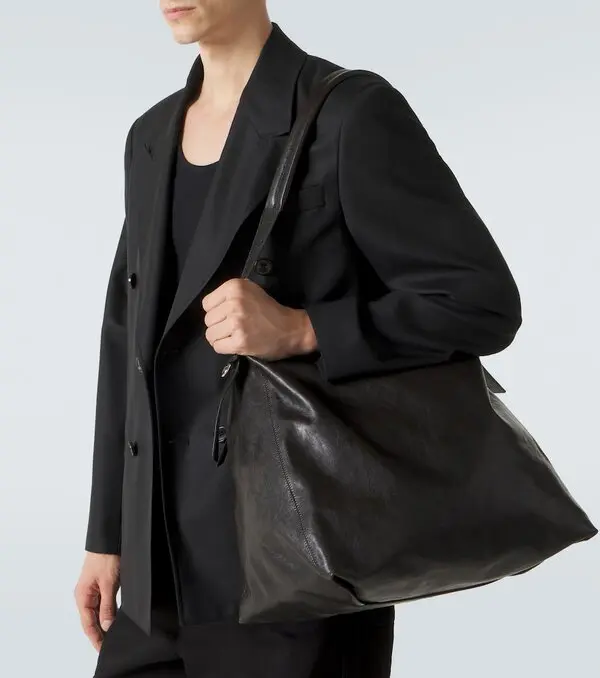LEMAIRE Belted Leather Shoulder Bag - Brown