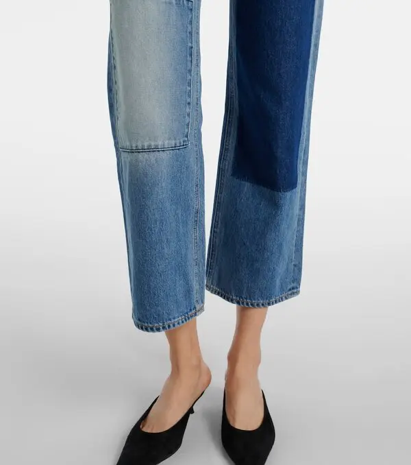 Veronica Beard Patchwork Straight Leg Jeans