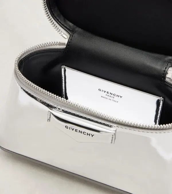Givenchy Antigona Mini Metallic Vanity Bag - Silver