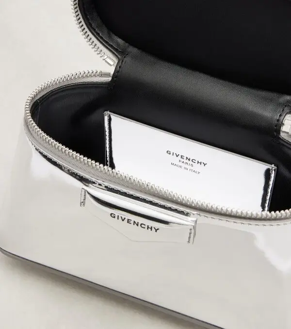 Givenchy Antigona Mini Metallic Vanity Bag - Silver