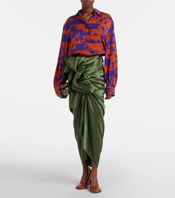 Dries Van Noten Printed Satin Shirt