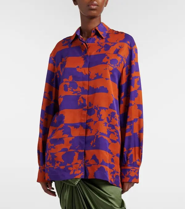 Dries Van Noten Printed Satin Shirt