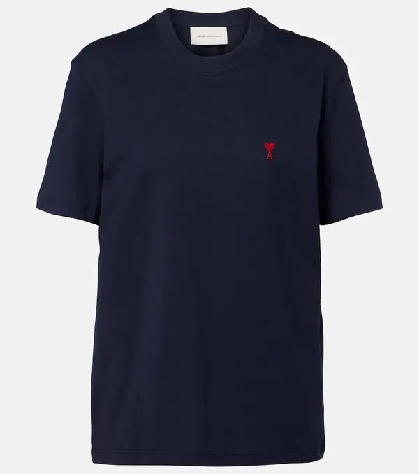 AMI Paris De Cœur Cotton Jersey T-shirt - Blue