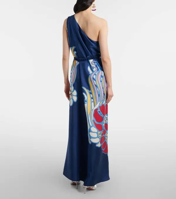 La DoubleJ Roy Printed One-shoulder Maxi Dress