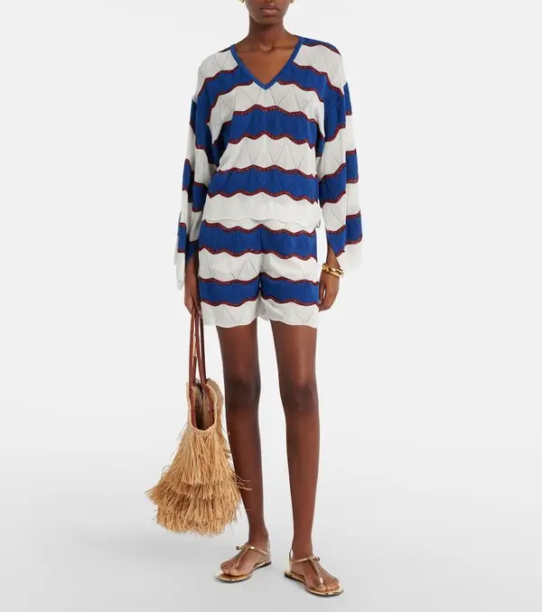 La DoubleJ Hang Ten Cotton-blend Shorts
