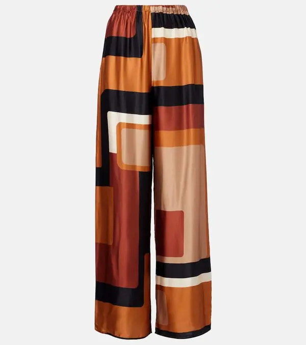 Faithfull The Brand Jensen Printed Satin Palazzo Pants