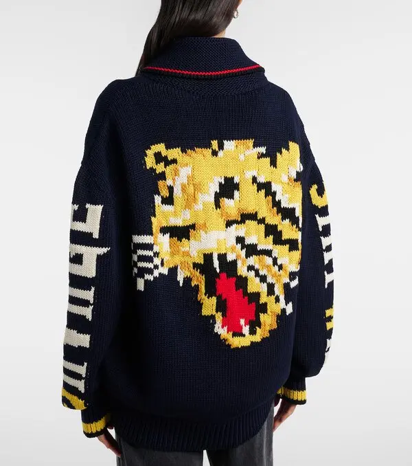 Stella McCartney Intarsia Cotton Zip-up Cardigan