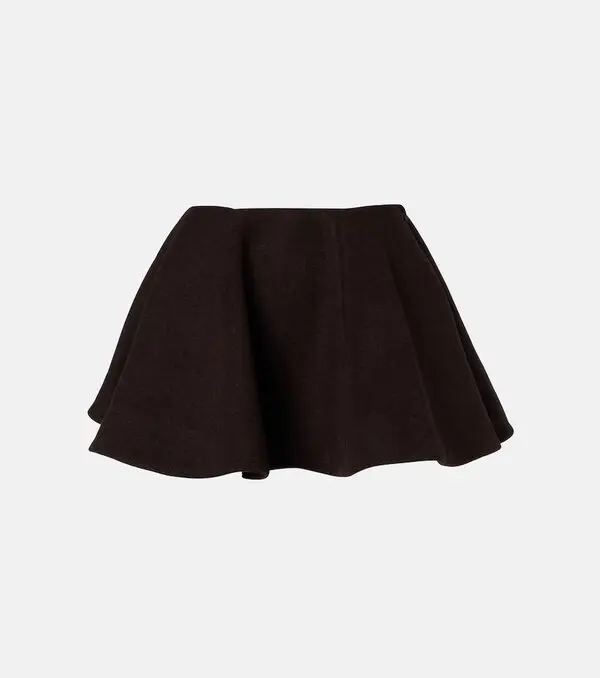 GANNI Wool And Cashmere-blend Miniskirt - Black