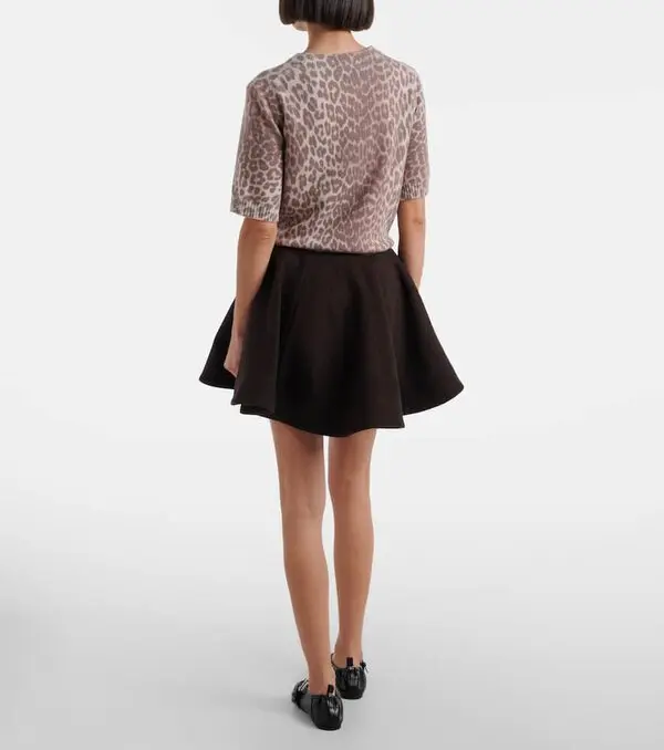 GANNI Wool And Cashmere-blend Miniskirt - Black
