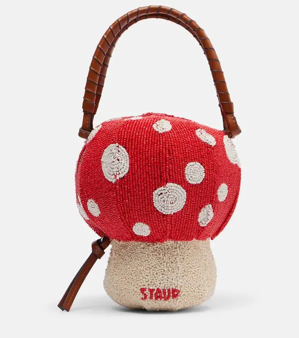 Staud Mini Beaded Top-handle Bag - Red