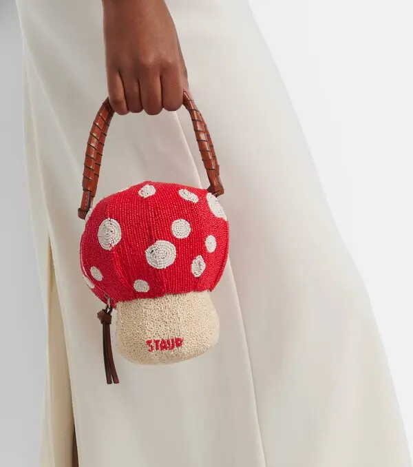 Staud Mini Beaded Top-handle Bag - Red