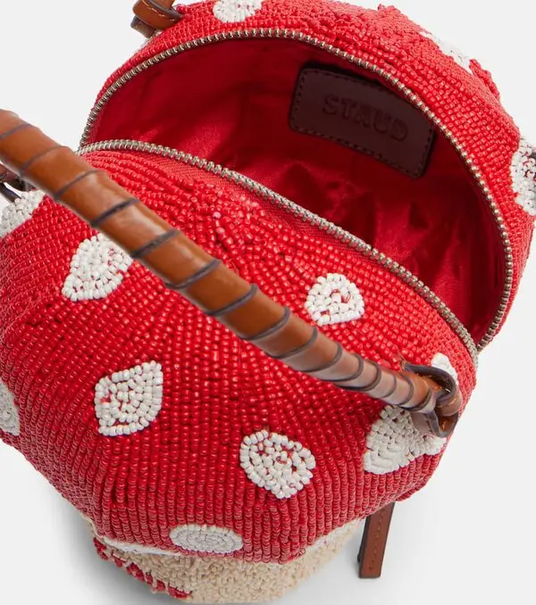 Staud Mini Beaded Top-handle Bag - Red