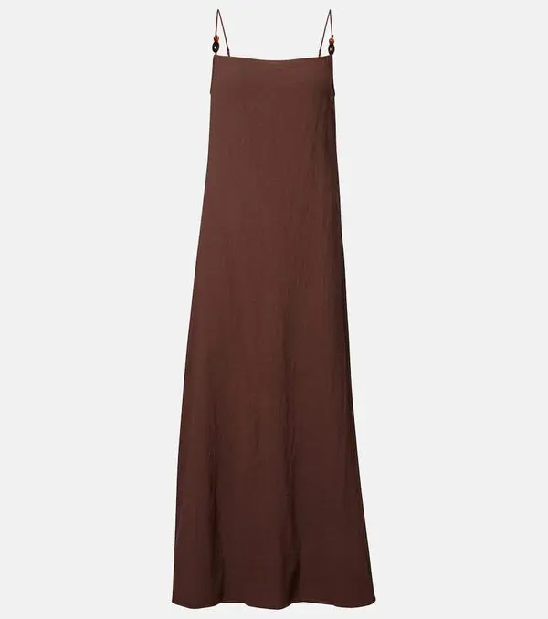 Staud Laura Cotton Gauze Maxi Dress - Brown