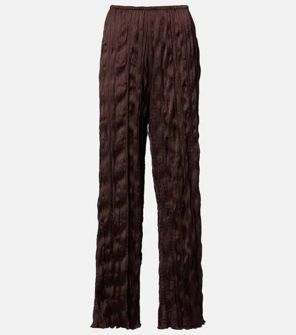 Staud Nami Plissé Wide-leg Pants