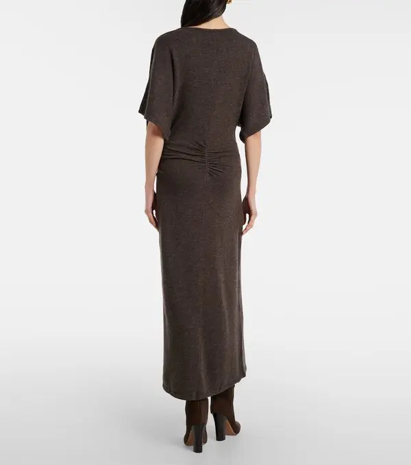 Staud Amelie Wool-blend Maxi Dress - Brown