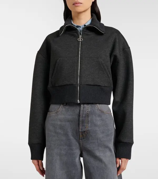 Gucci Cropped Zip-up Sweatshirt