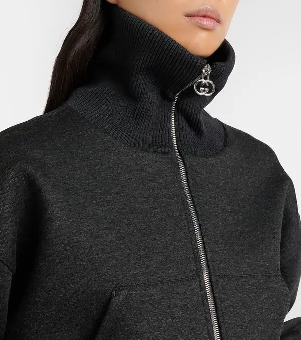 Gucci Cropped Zip-up Sweatshirt