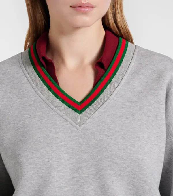 Gucci Web Stripe Cotton-blend Jersey Sweatshirt