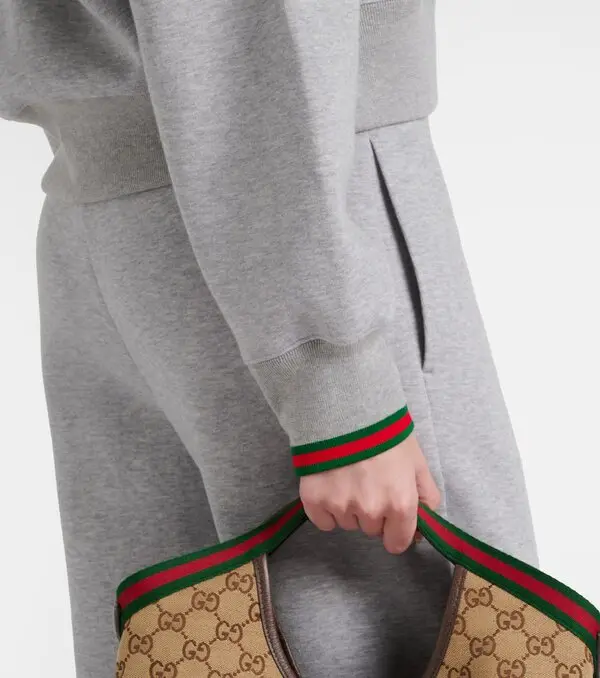 Gucci Web Stripe Cotton-blend Jersey Sweatshirt