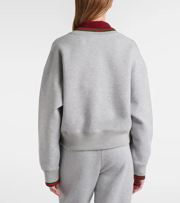 Gucci Web Stripe Cotton-blend Jersey Sweatshirt