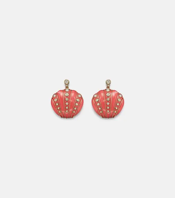 Yvonne Léon Coquillage Corail Earrings - Orange
