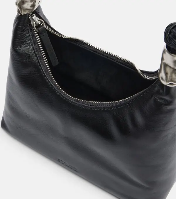 Staud Cuff Leather Shoulder Bag - Black