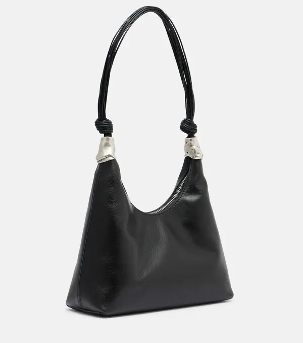 Staud Cuff Leather Shoulder Bag - Black