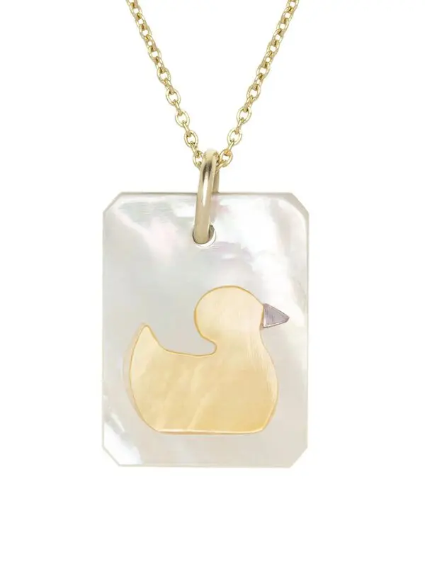 ALITA Cameo Perla Patito Necklace - Yellow Gold