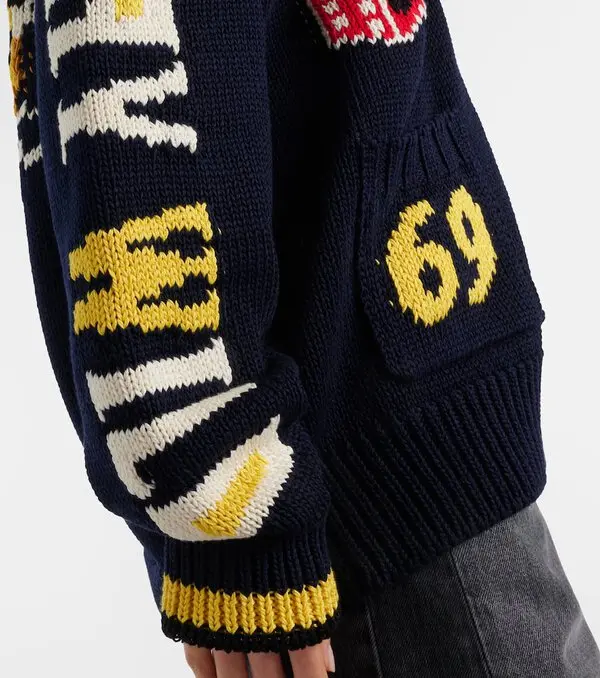 Stella McCartney Intarsia Cotton Zip-up Cardigan