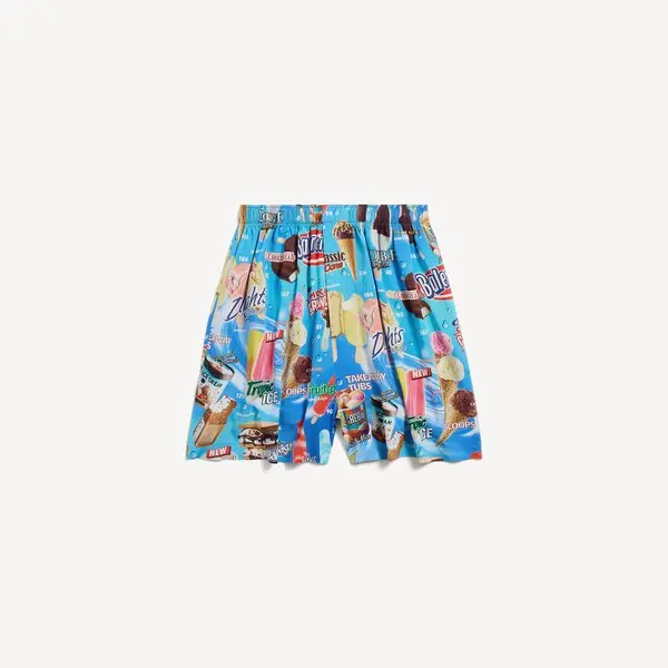 Balenciaga Printed Pyjama Shorts - Blue