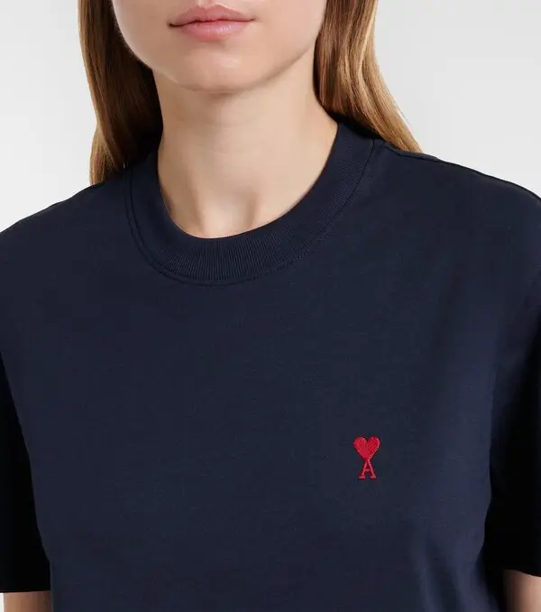 AMI Paris De Cour Cotton Jersey T-shirt - Blue
