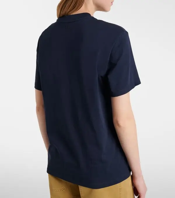 AMI Paris De Cour Cotton Jersey T-shirt - Blue
