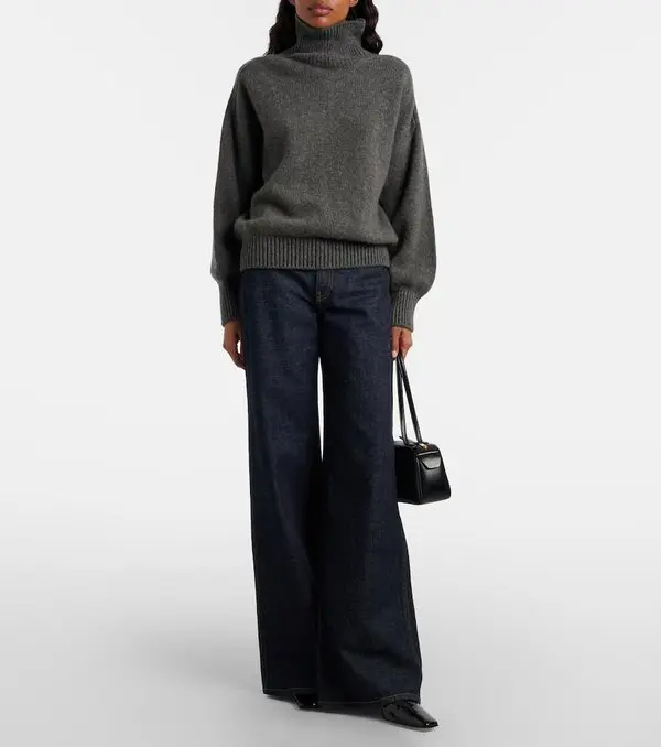 Khaite Willem Cashmere Turtleneck Sweater - Grey
