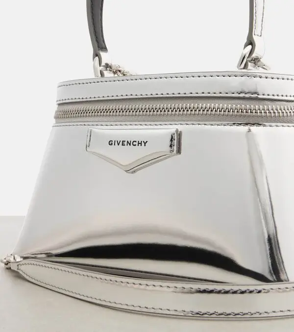 Givenchy Antigona Mini Metallic Vanity Bag - Silver