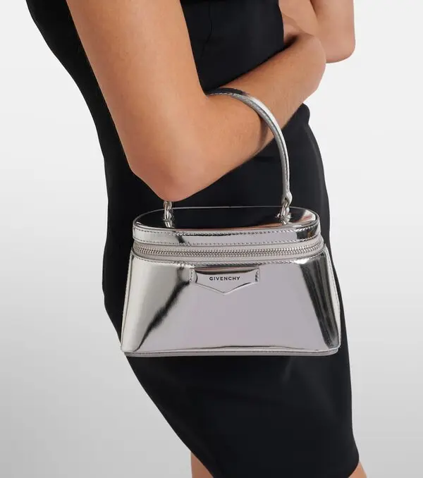 Givenchy Antigona Mini Metallic Vanity Bag - Silver