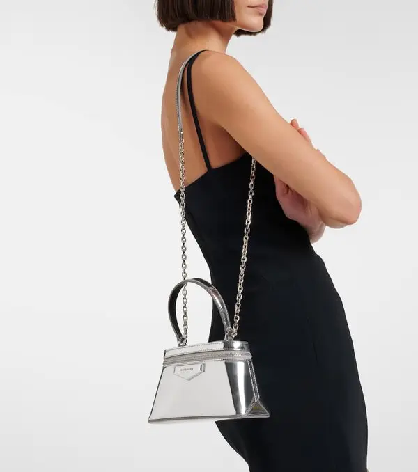 Givenchy Antigona Mini Metallic Vanity Bag - Silver