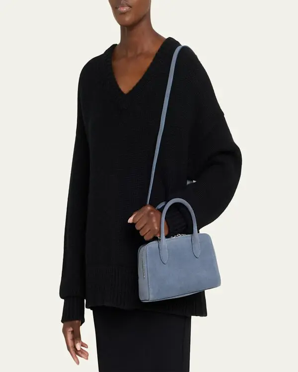 WE-AR4 The Ivy 22 Suede Crossbody Bag - Denim Blue