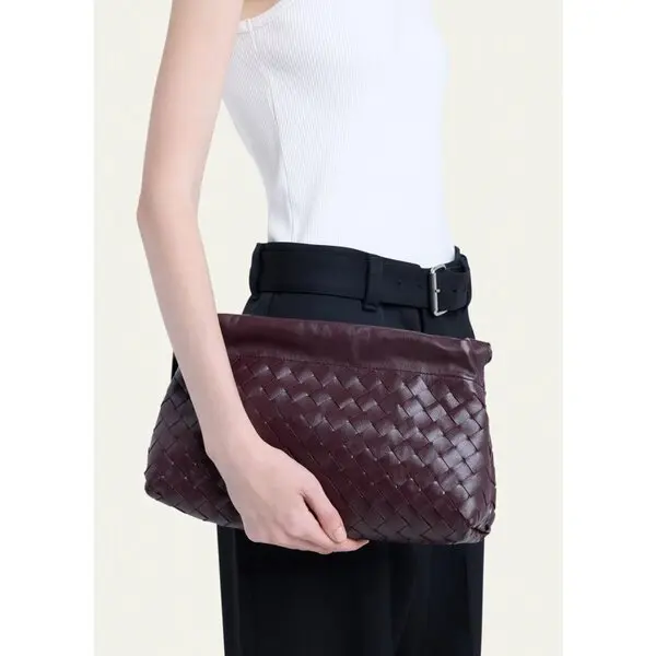 Bottega Veneta Leather Drawstring Shoulder Bag - Basalt